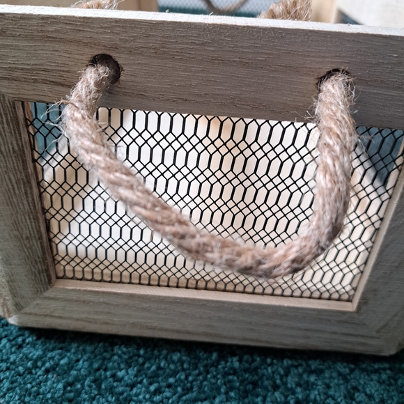 T.J.Maxx | Accents | Wooden Organizer Binbasket With Metal Weaving ...